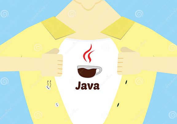 Java Programming Hero Flat Design. Advanced Java Programming Conceptual Illustration. Stock ...