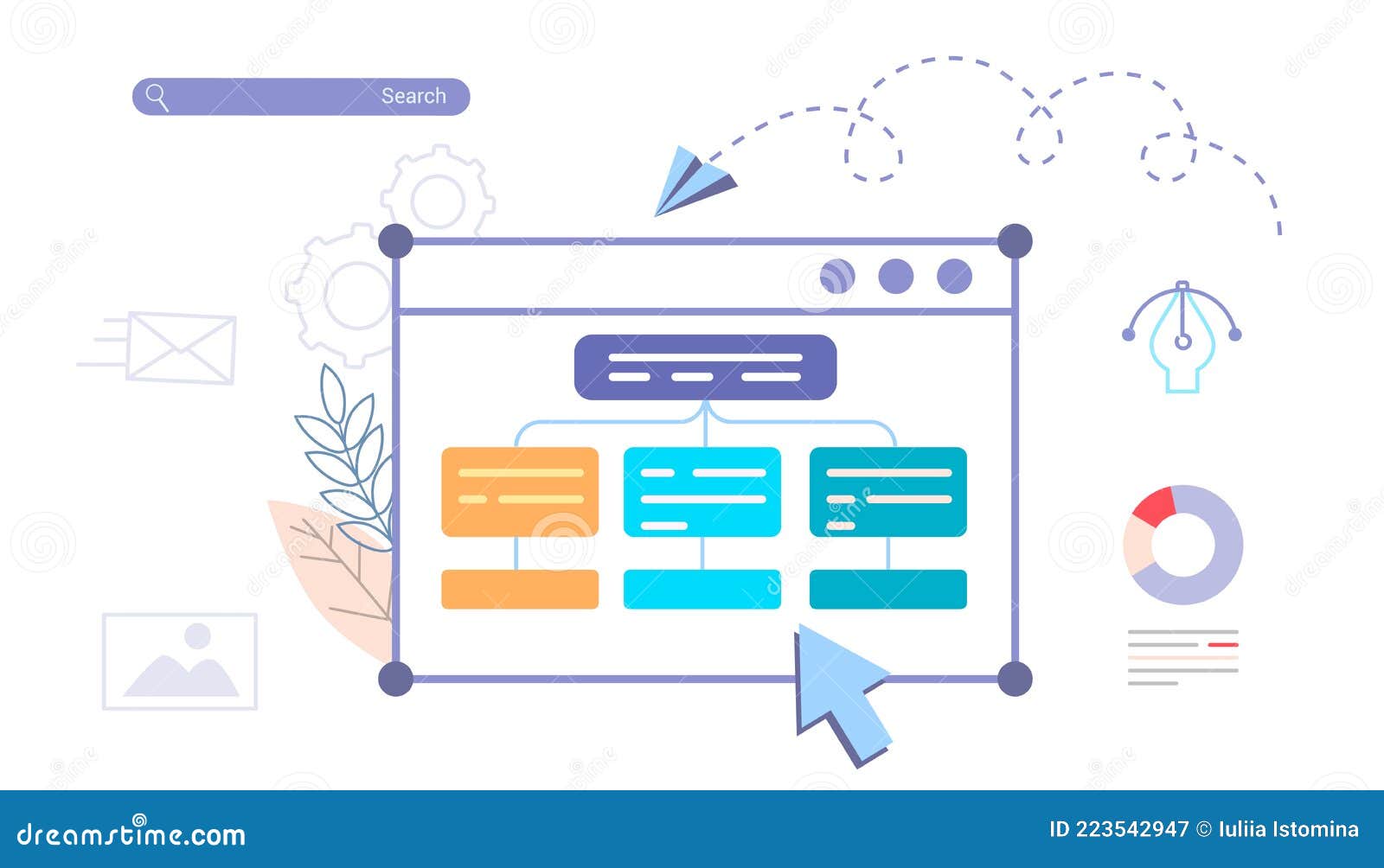 Java Python Php Building Website Project As Programming Homepage Process Cartoon Vector