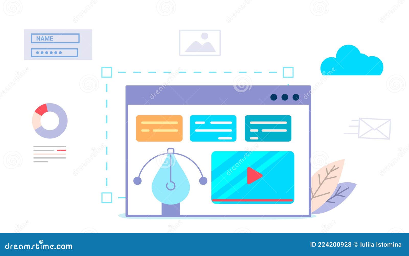 Java Python Php Building Website Project As Programming Homepage Process Cartoon Vector ...