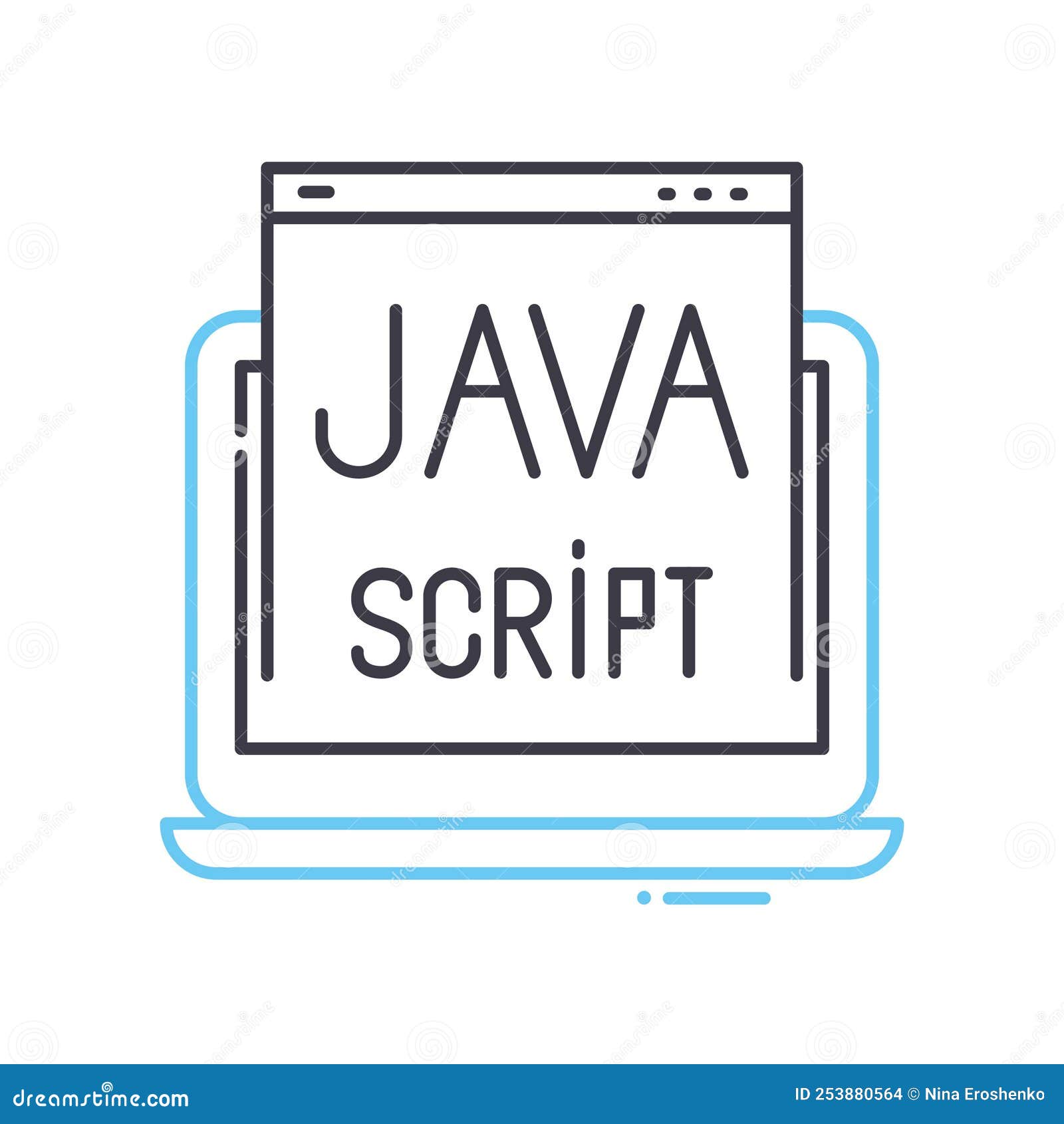 Java Script Line Icon Outline Symbol Vector Illustration Concept