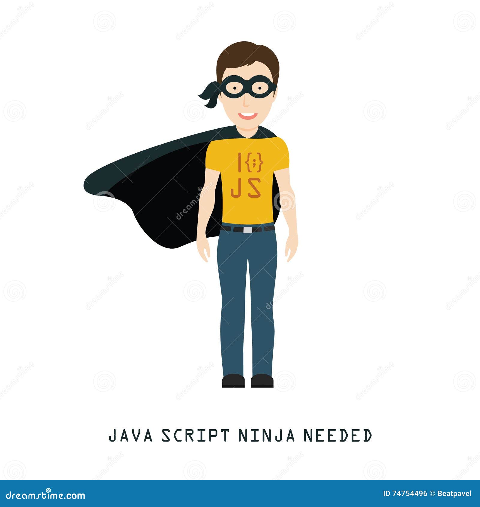 Java Script Ninja Needed stock illustration. Illustration of code ...