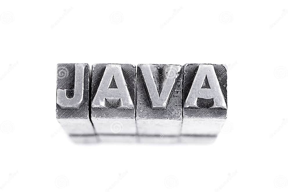 Java Sign, Antique Metal Letter Type Stock Photo - Image of print, sign ...