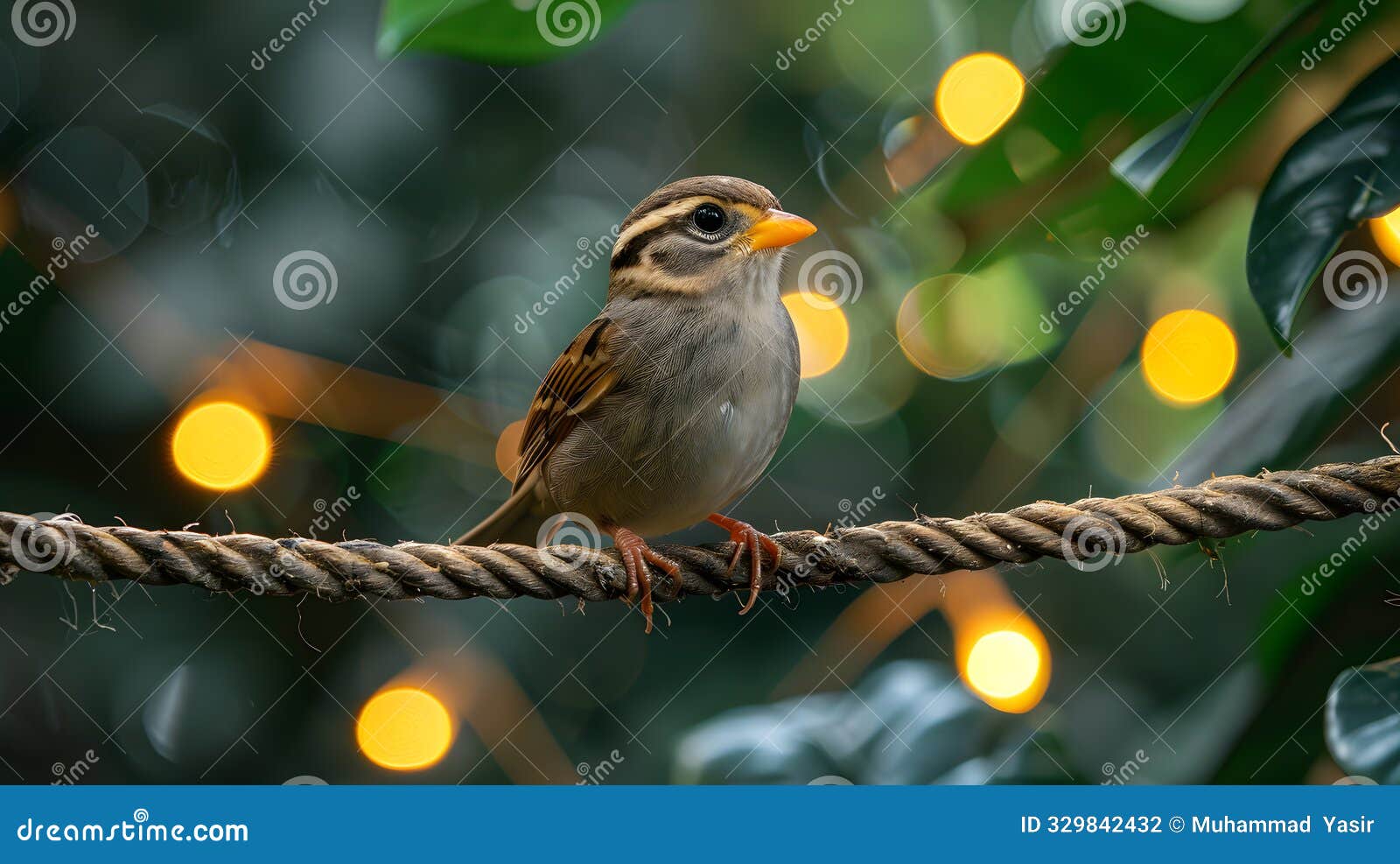 Java Sparrow on a Rope the Famous Java Rice Sparrow is a Resident ...