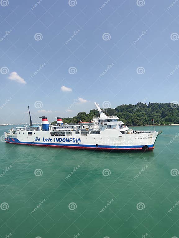 Java-Sumatra Crossing Ship in the Sunda Strait Stock Image - Image of ...