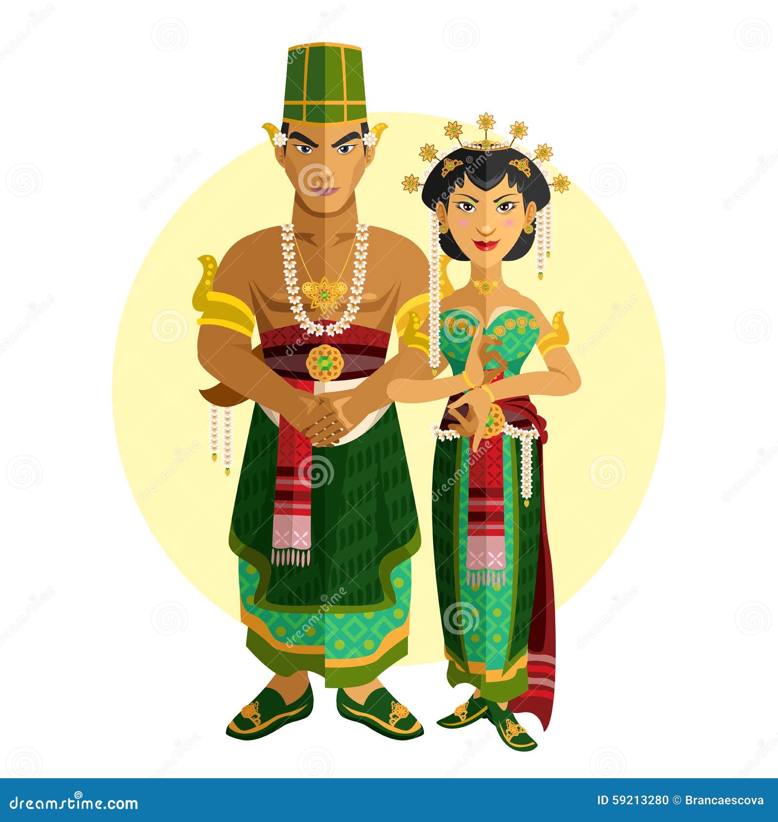 Java Wedding Ceremony Central Indonésio Ilustração do Vetor ...