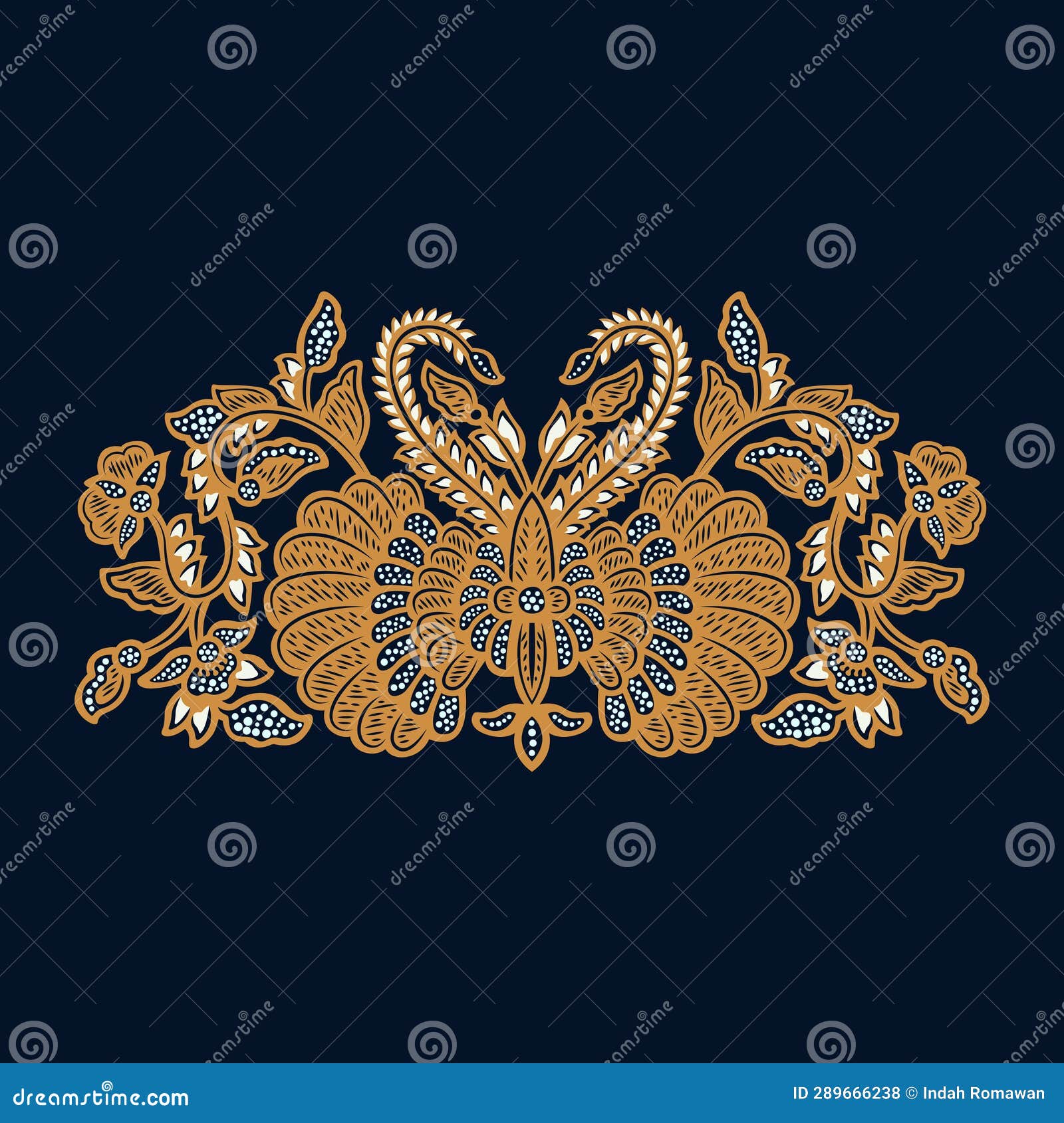 Javanese Batik Icon Seamless Pattern Stock Vector - Illustration of ...