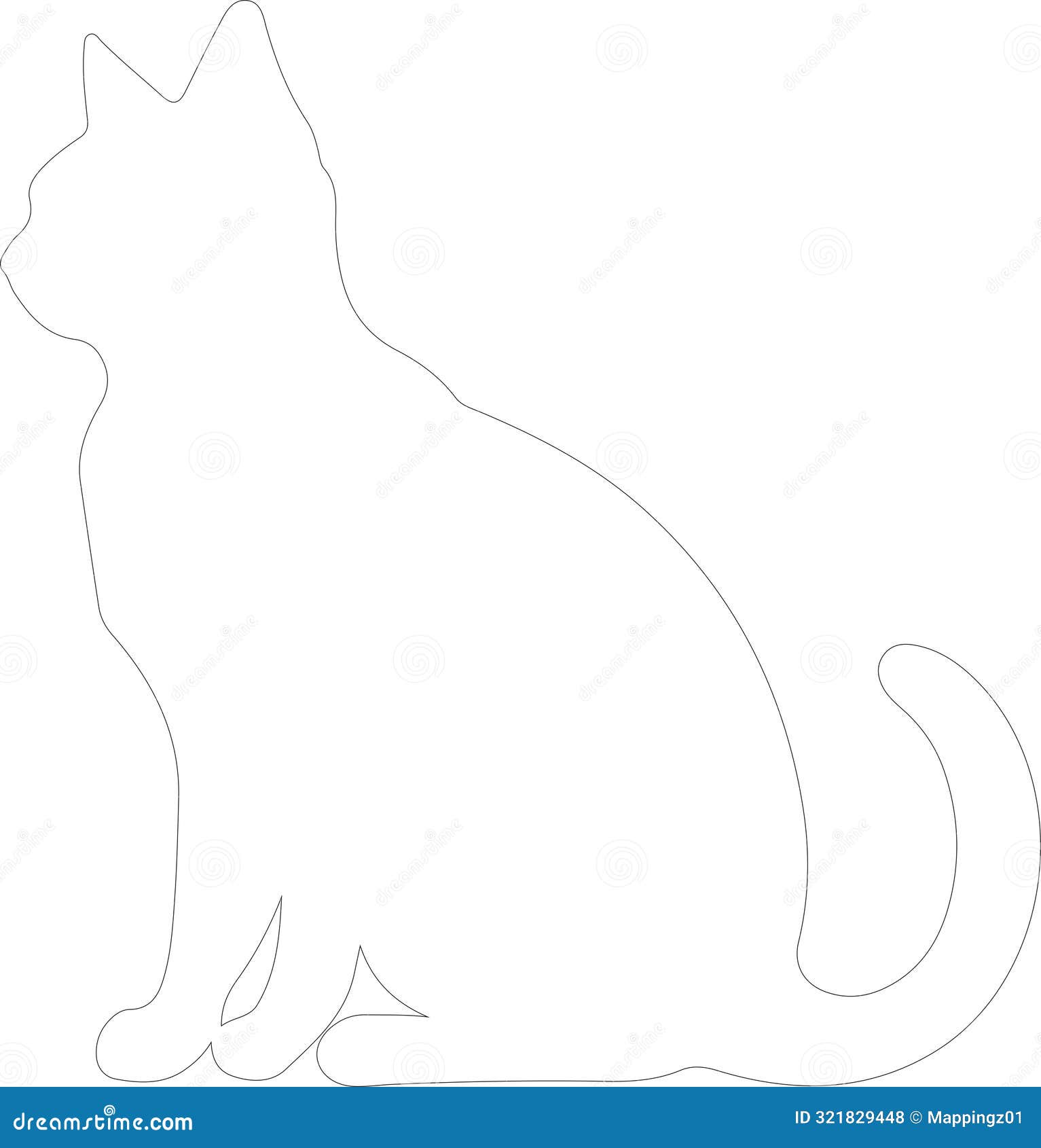 Javanese Cat Outline Outline Silhouette Generative Ai Cartoon Vector ...