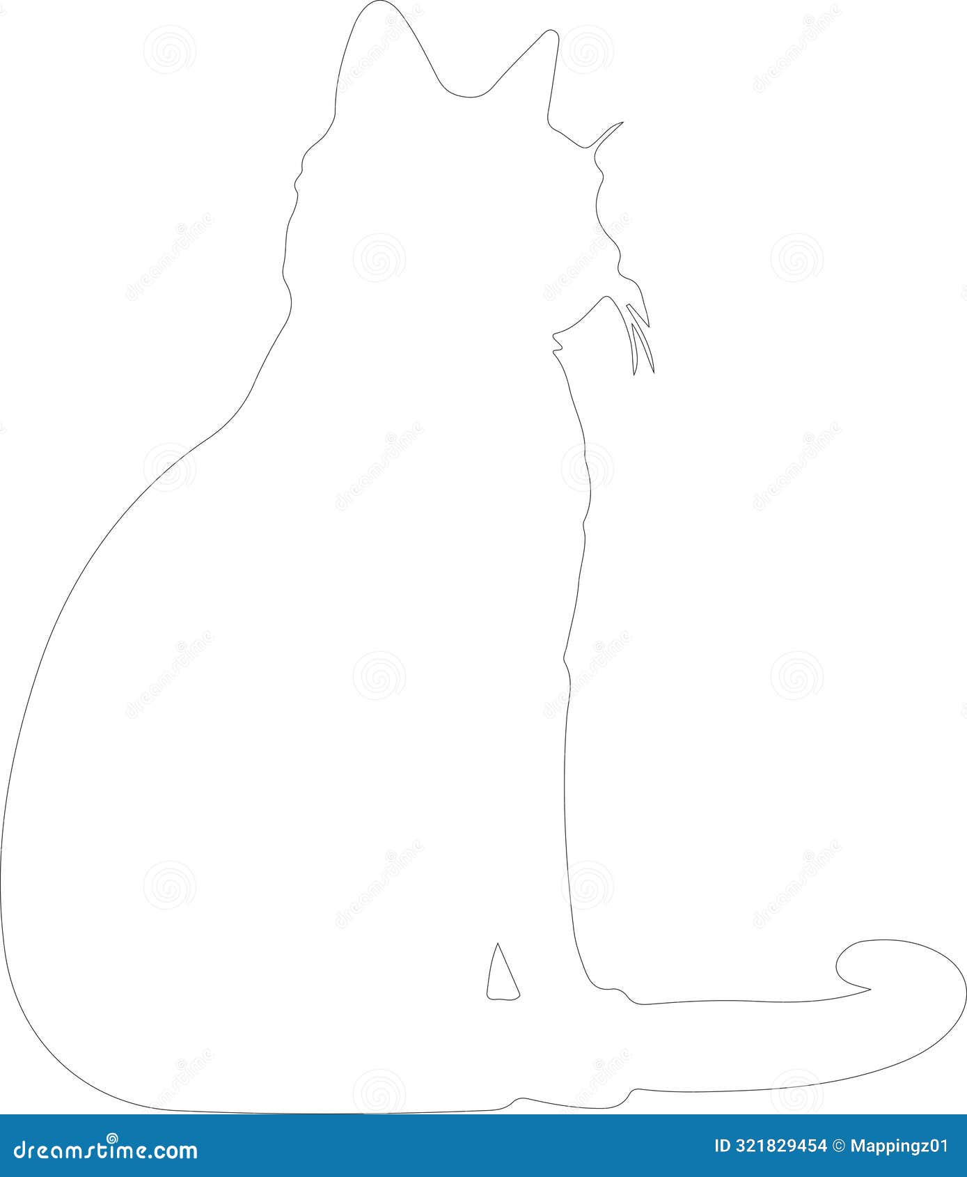 Javanese Cat Outline Outline Silhouette Generative Ai Cartoon Vector ...