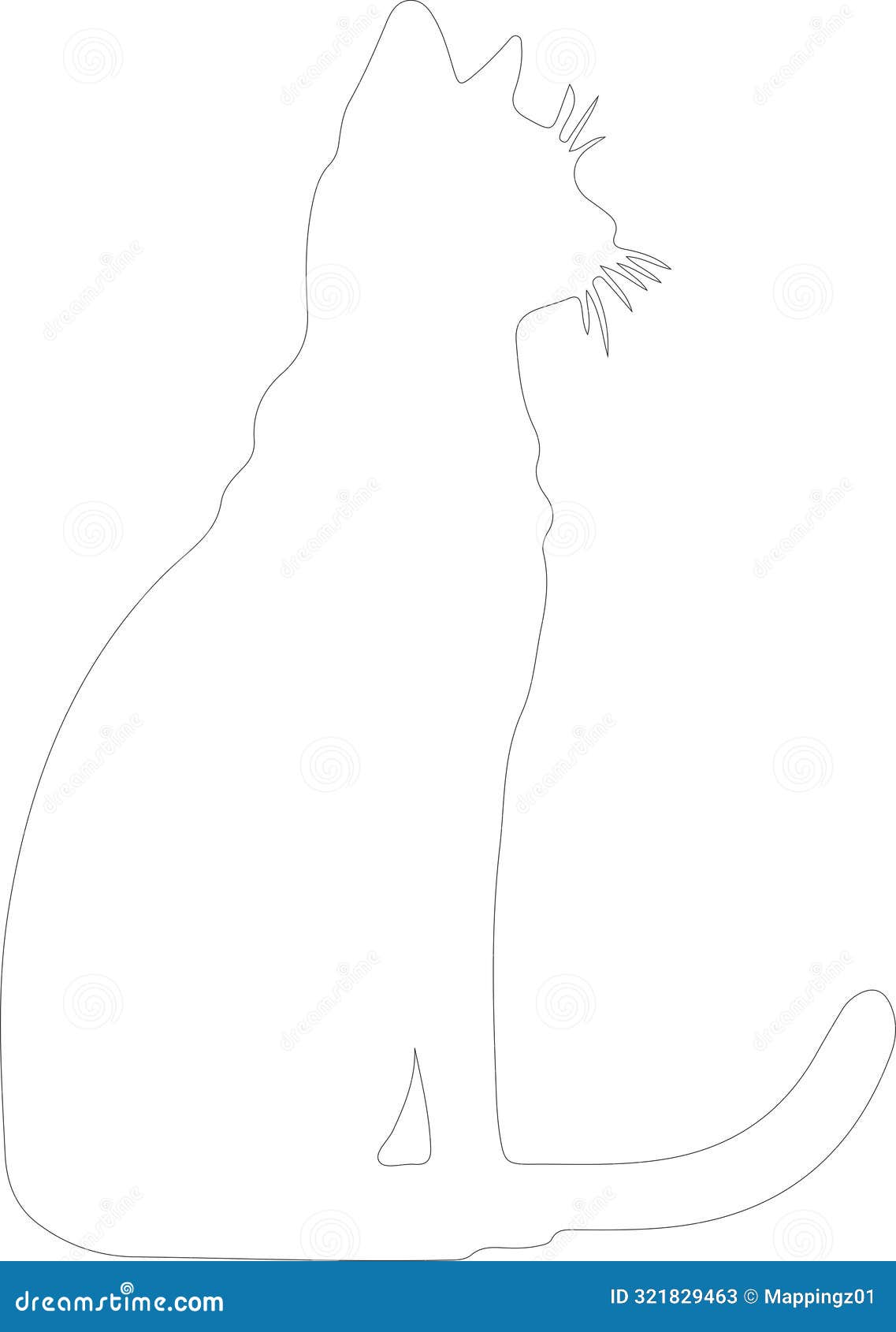 Javanese Cat Outline Outline Silhouette Generative Ai Cartoon Vector ...