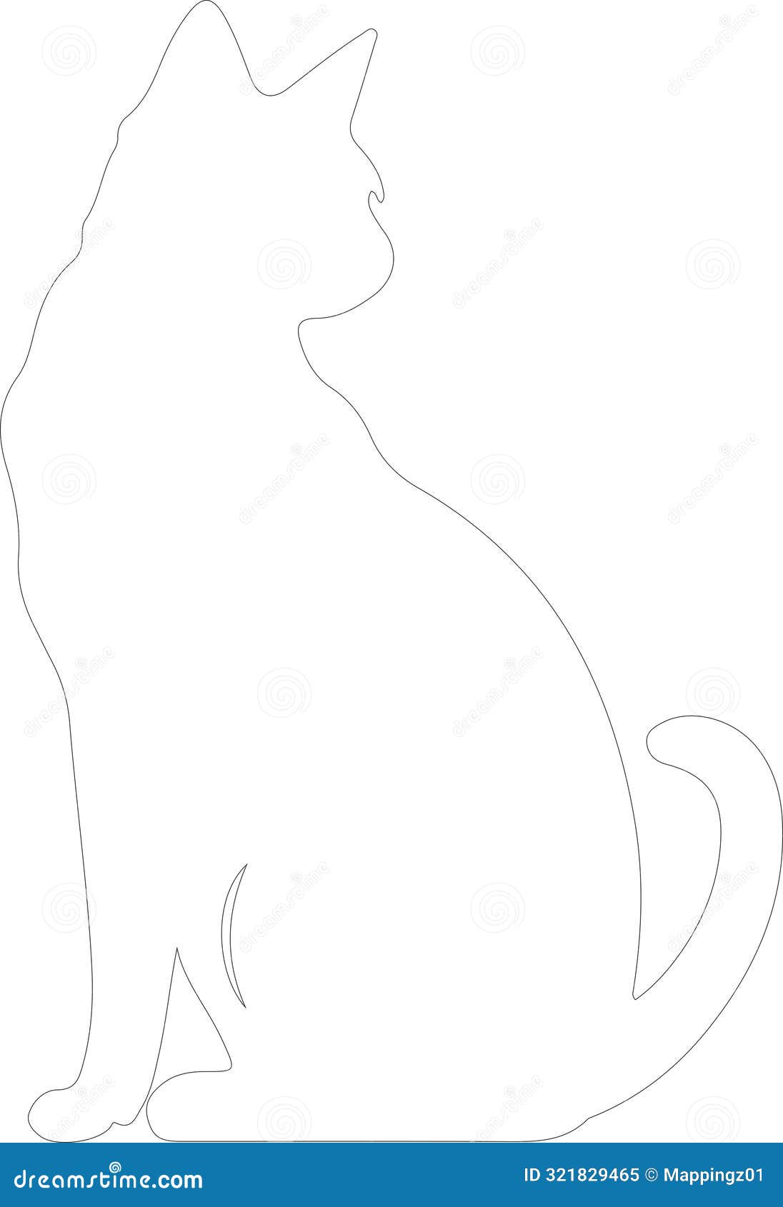Javanese Cat Outline Outline Silhouette Generative Ai Cartoon Vector ...