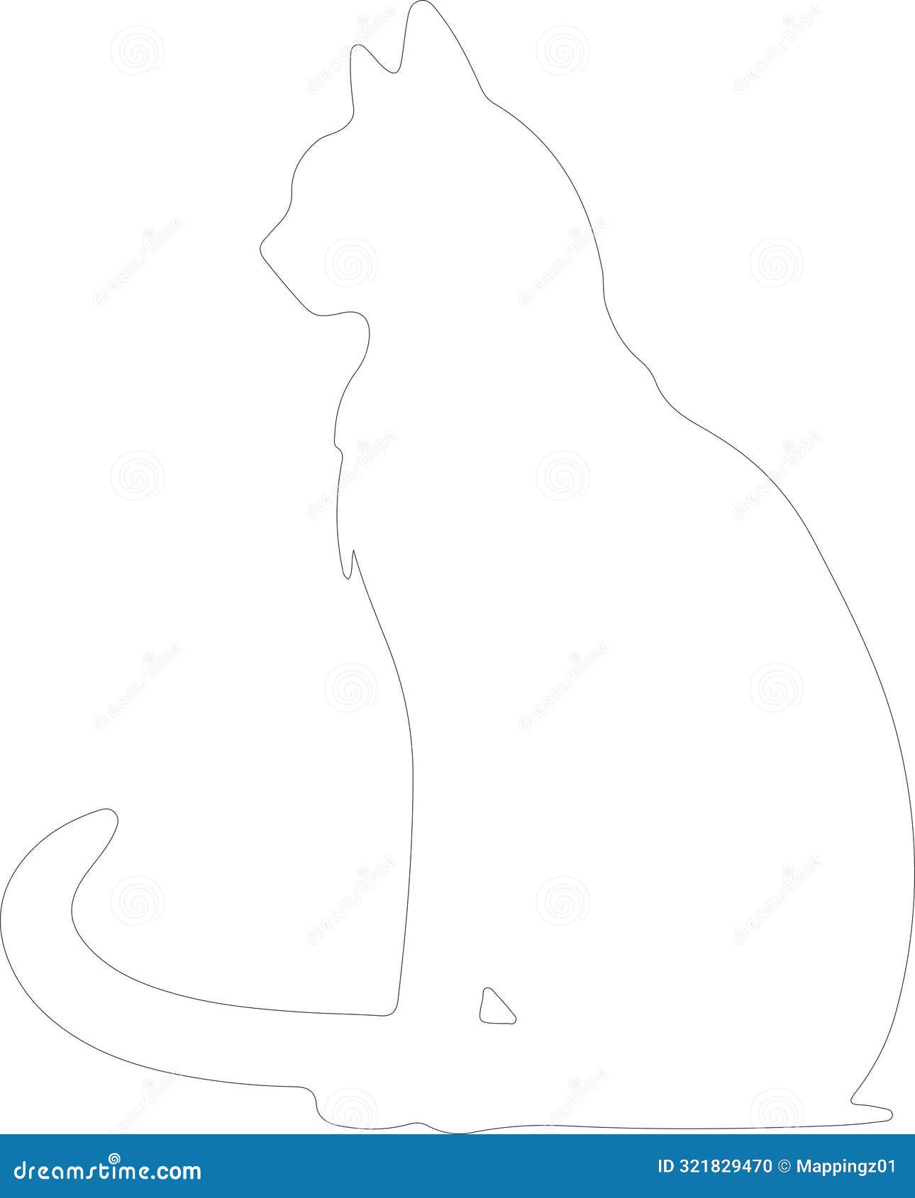 Javanese Cat Outline Outline Silhouette Generative Ai Vector ...