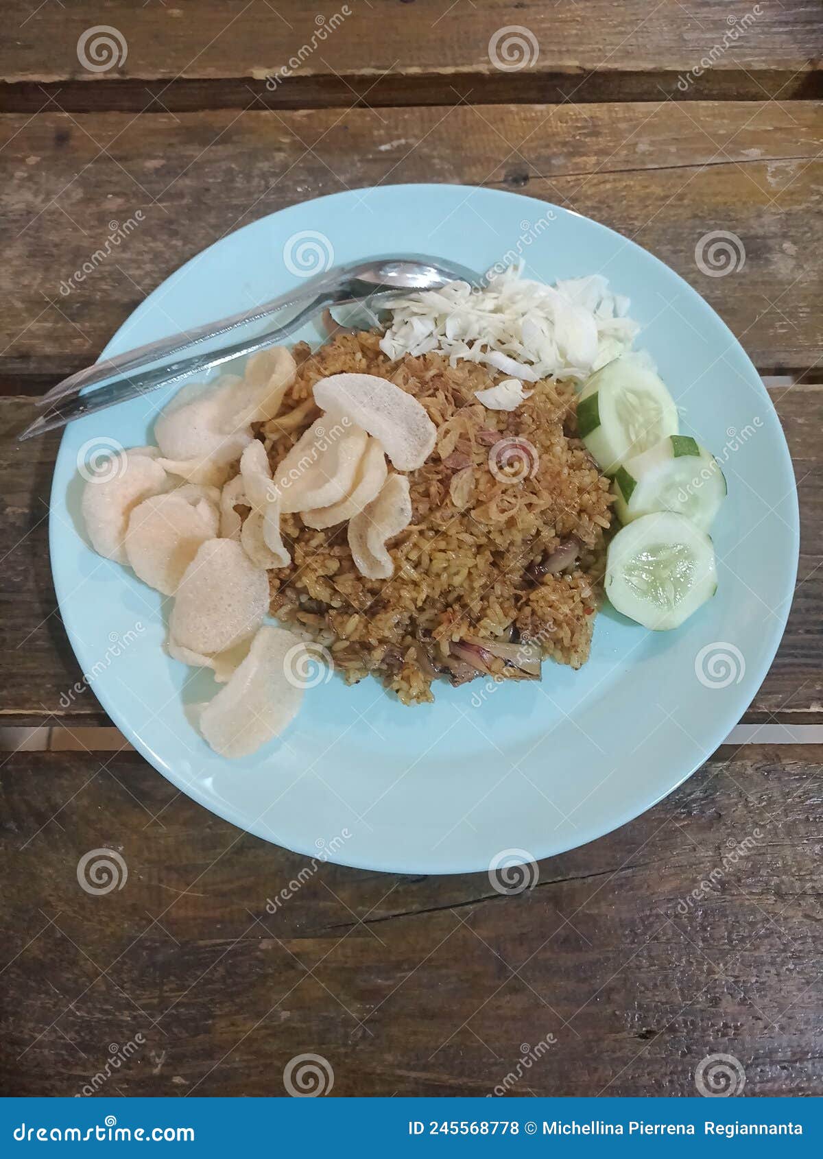 Javanese Fried Rice with Crackers Stock Photo - Image of javanese, fish ...