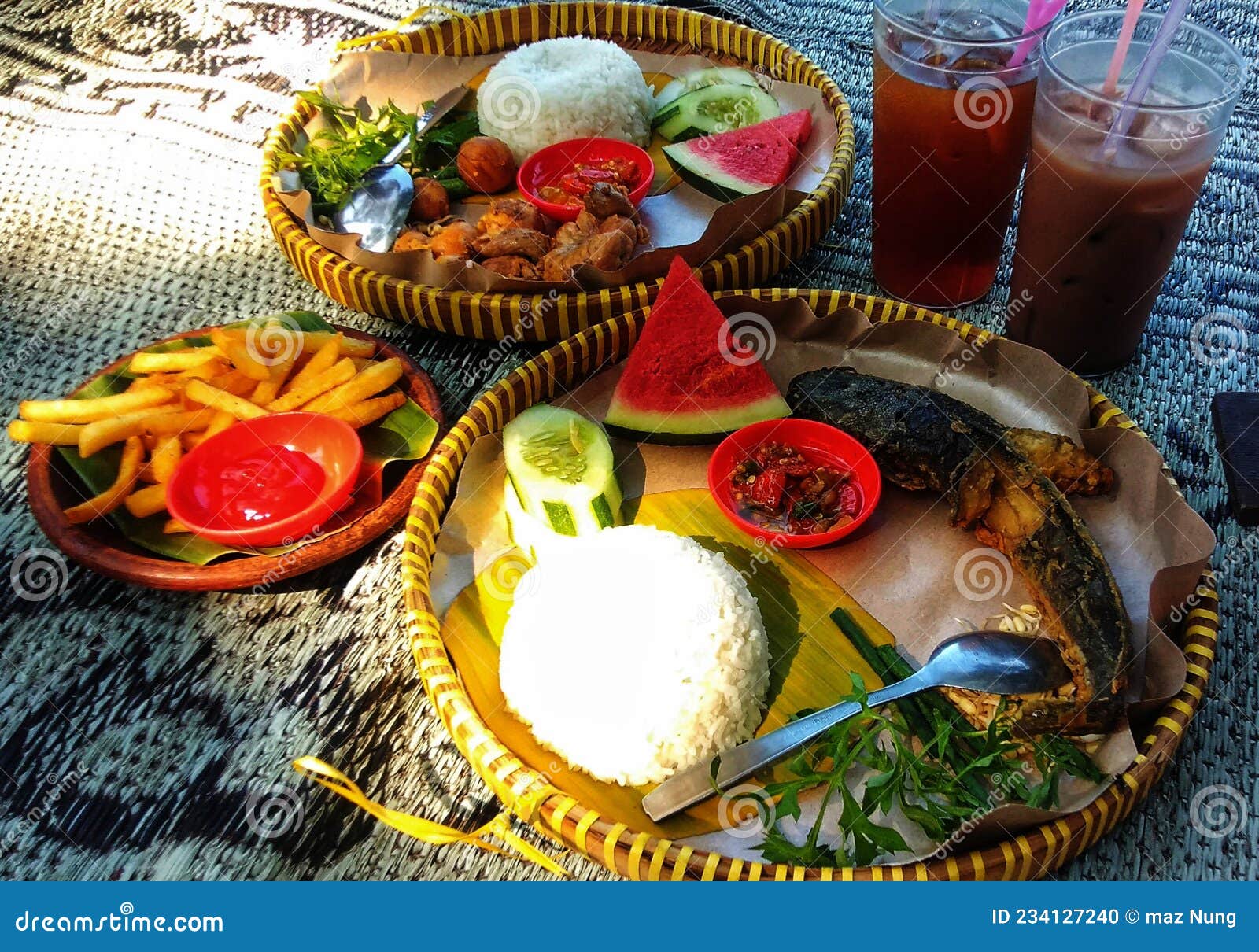 Javanese Indonesian Food Using a Container Called Tampah with a Banana ...