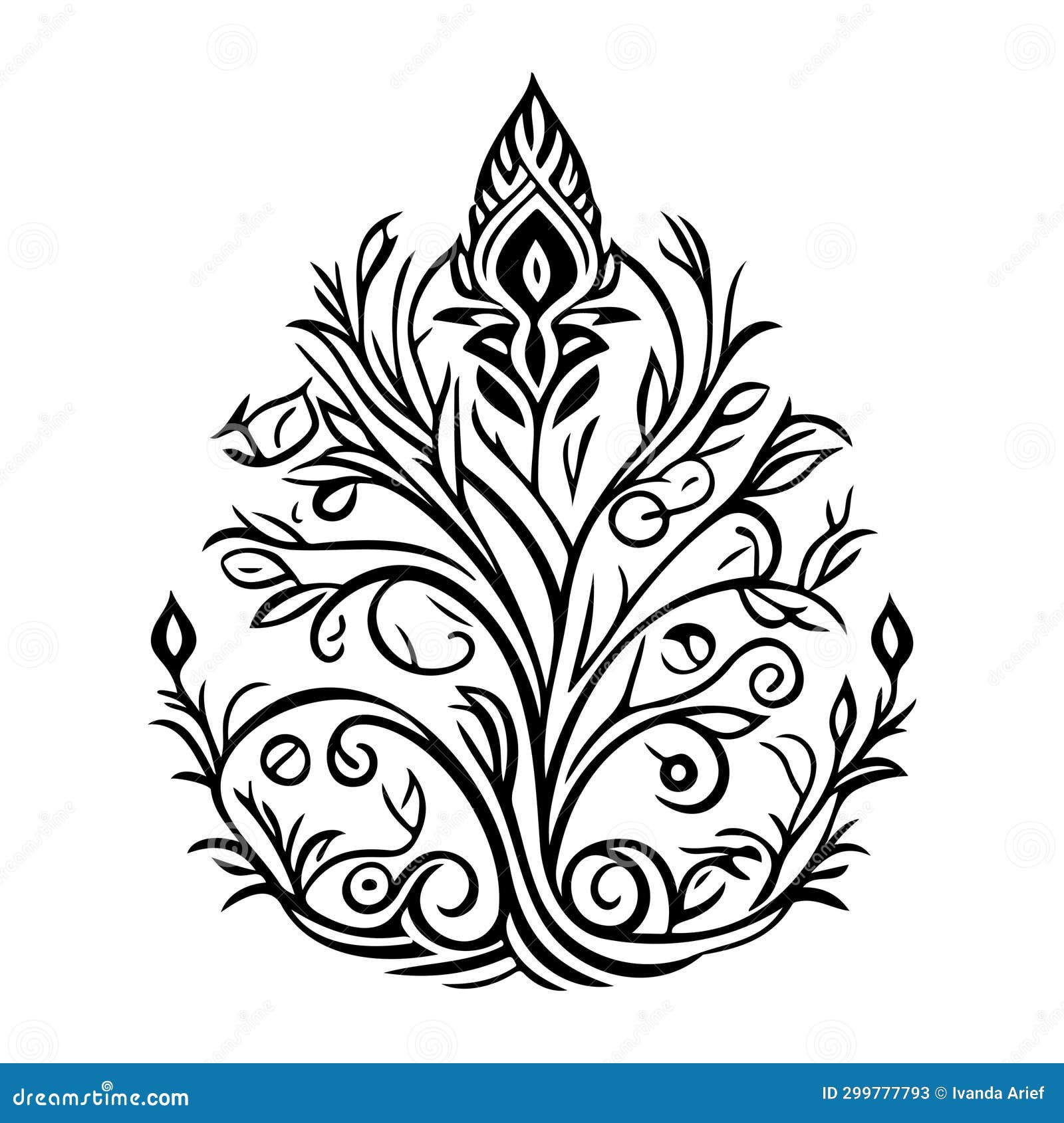Javanese Ornament Design Element Illustration Black Stock Vector ...