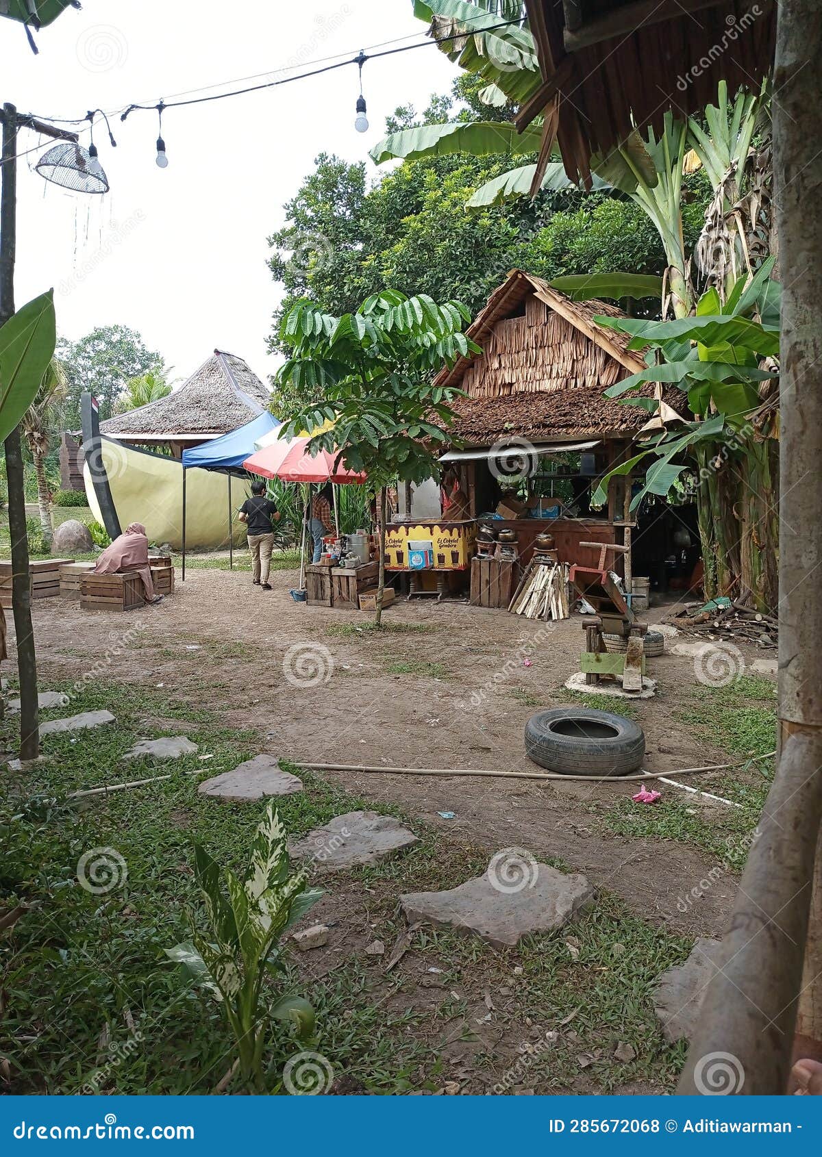 Javanese Traditional Hut Amidst Enchanting Forest Editorial Stock Photo ...