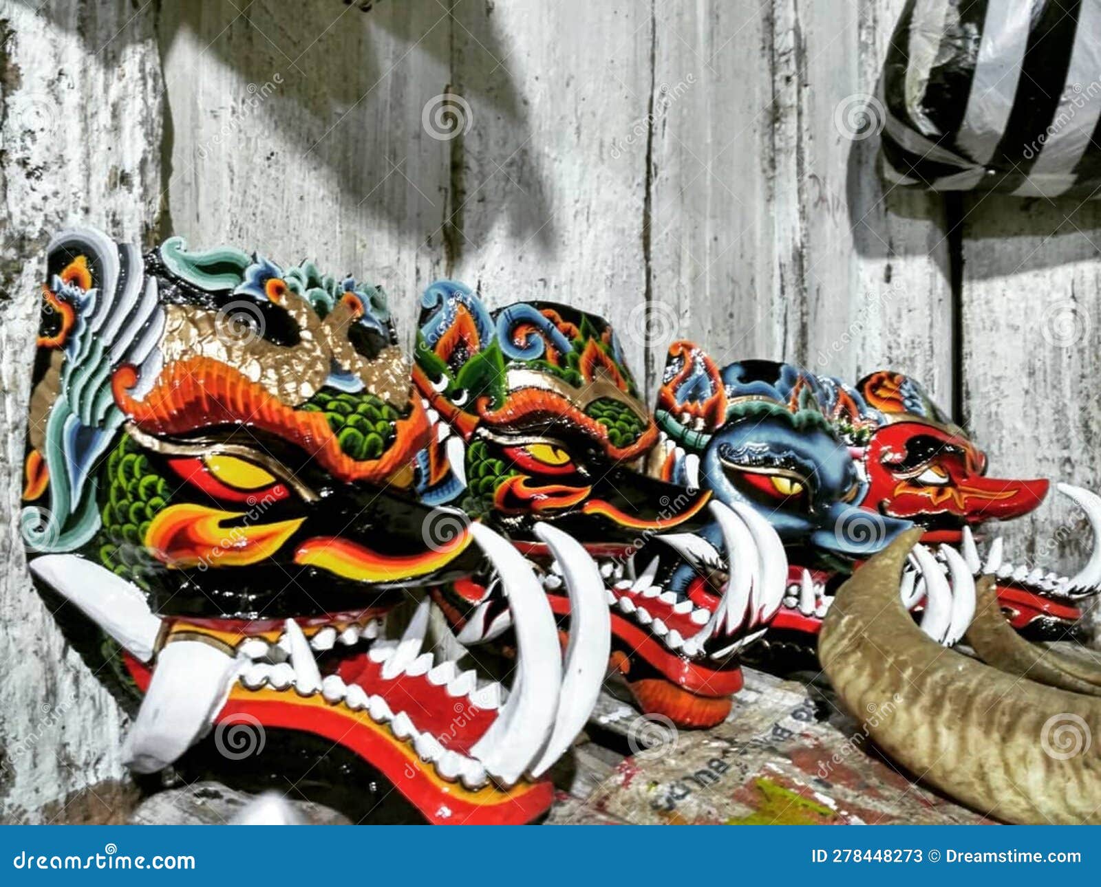Javanese Traditional Wood Masks Stock Image - Image of cakil, budaya ...