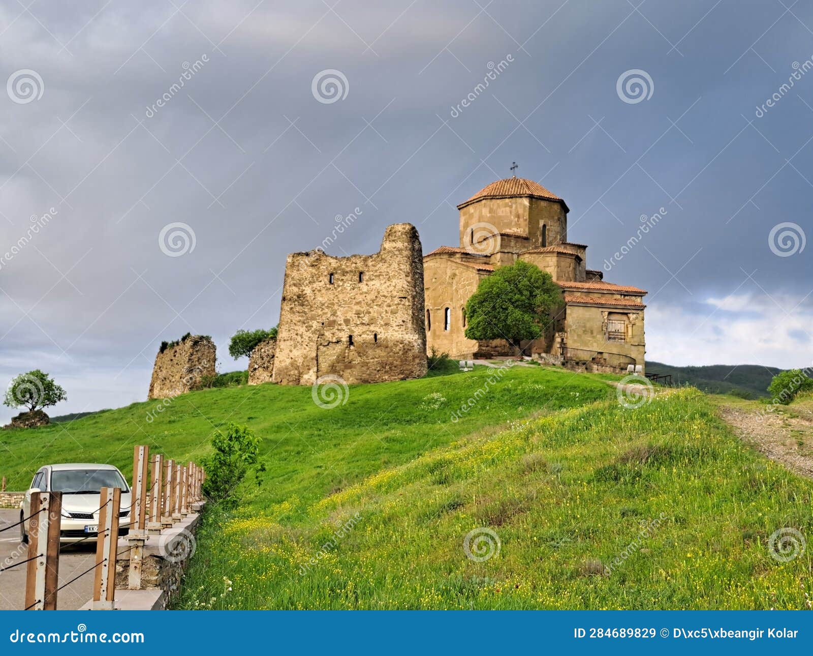 Javari monastery Georgia stock image. Image of cliff - 284689829