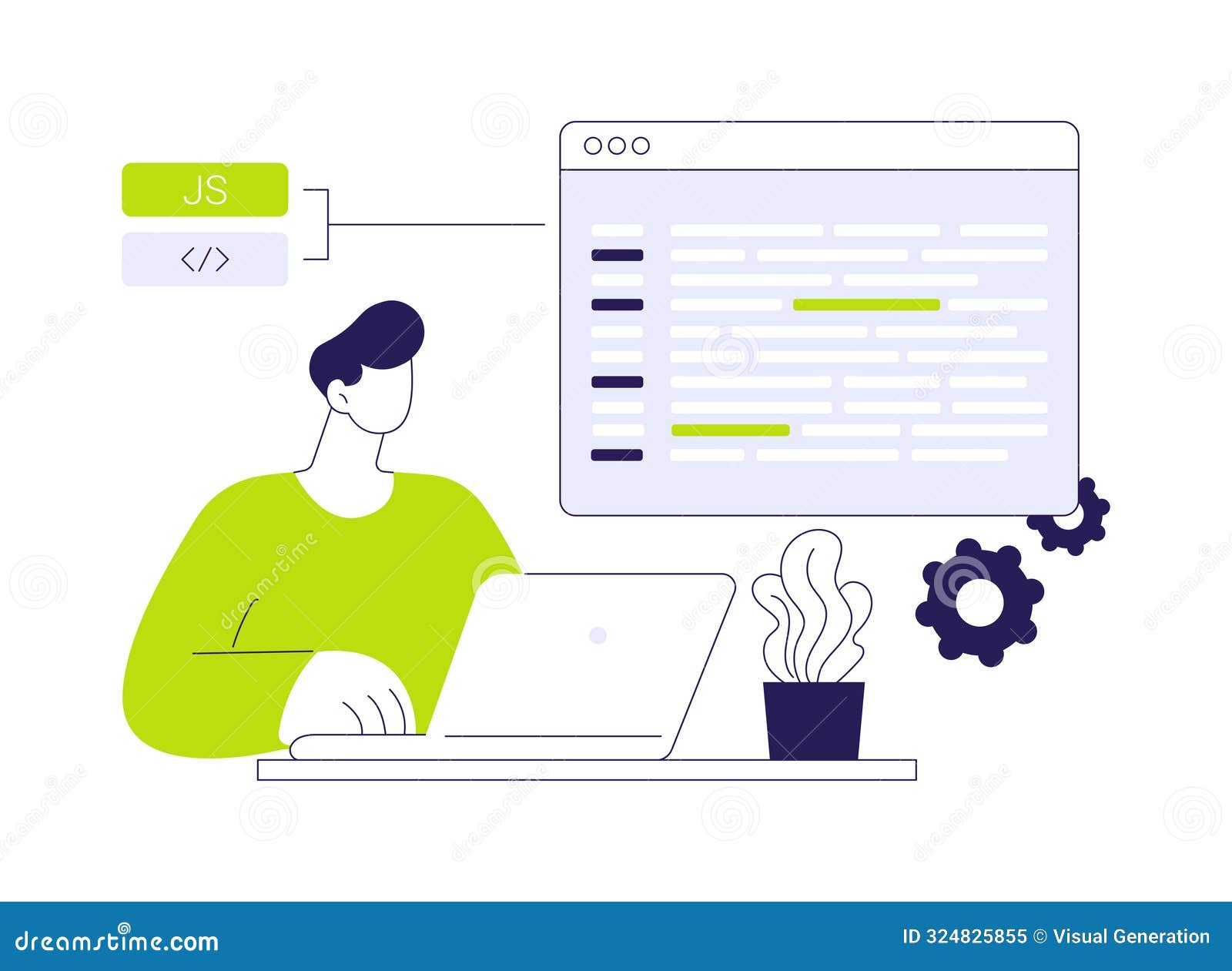 Javascript Abstract Concept Vector Illustration. Stock Illustration ...