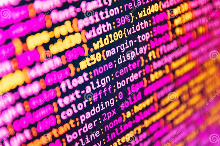 Javascript Code In Bracket Software Programmer Working In Computer Screen Stock Image Image