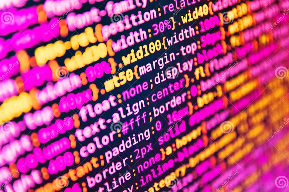 Javascript Code in Bracket Software. Programmer Working in Computer Screen Stock Image - Image ...