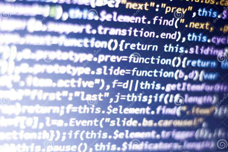 Javascript Code. Computer Programming Source Code. Abstract Screen of ...