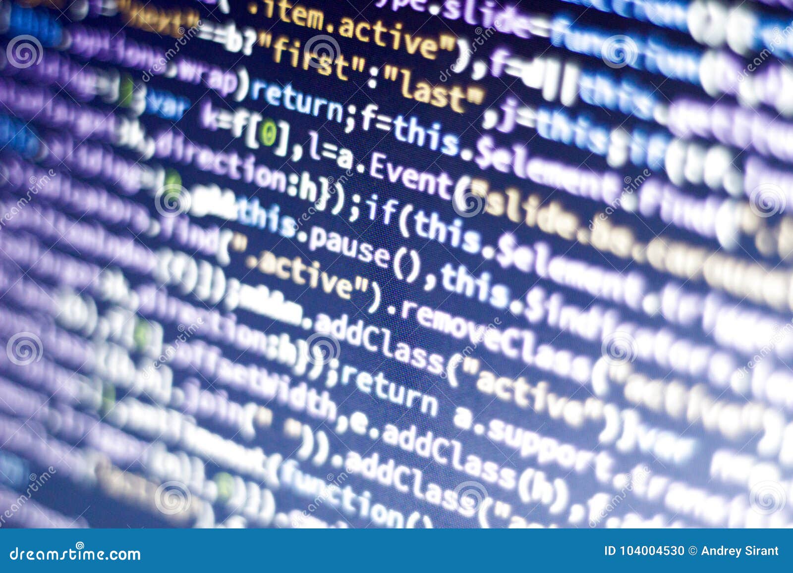Javascript Code Computer Programming Source Code Abstract Screen Of Web Developer With Glowing