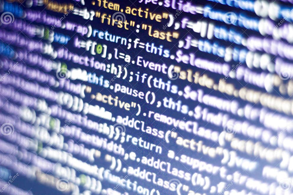 Javascript Code. Computer Programming Source Code. Abstract Screen of ...