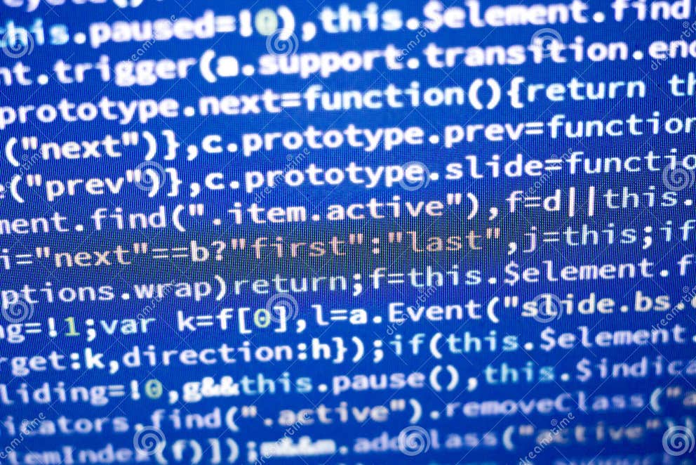 Javascript Code. Computer Programming Source Code. Abstract Screen of ...