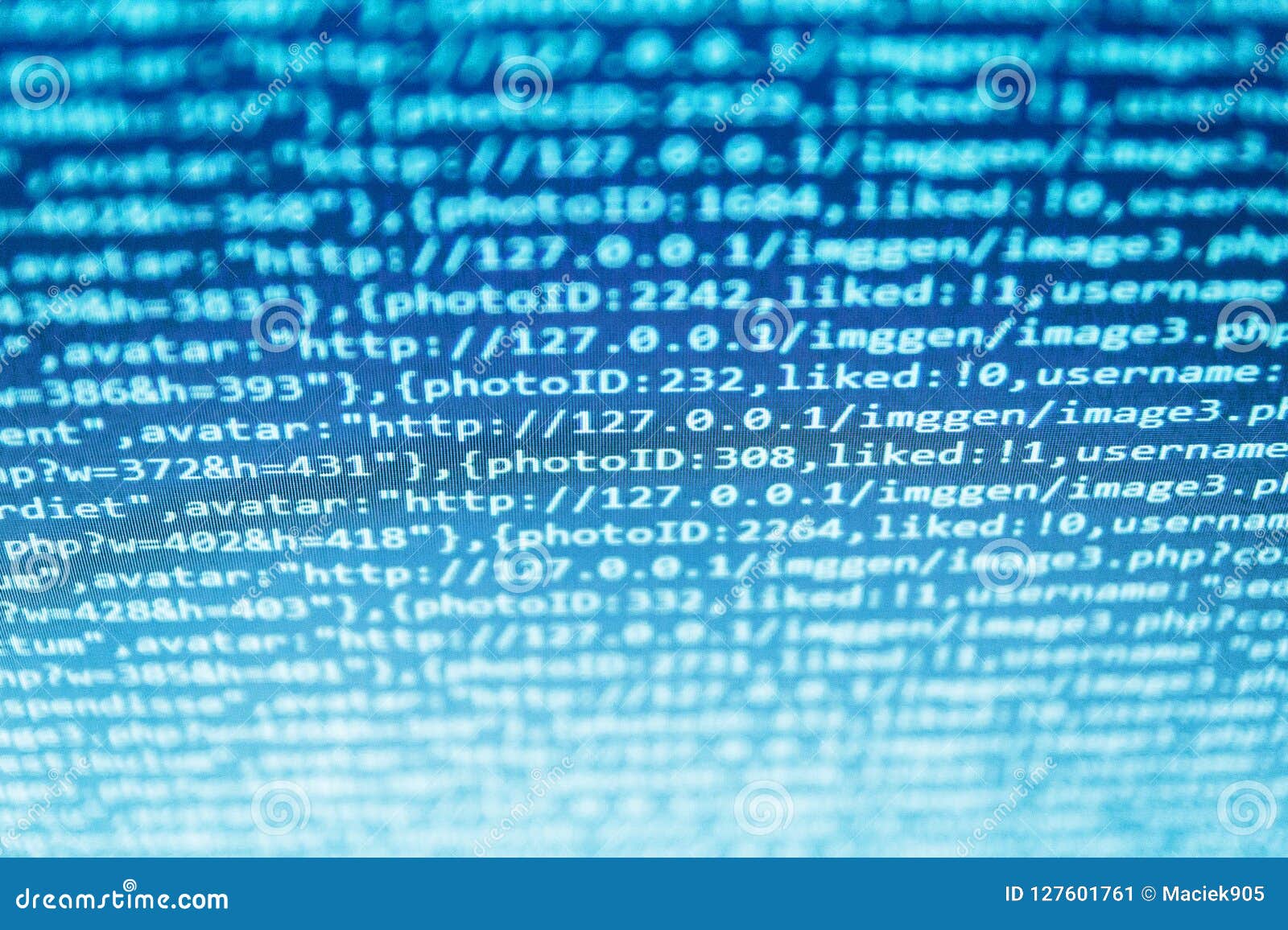 Javascript Code In Text Editor Abstract Screen Of Software Programming Code Typing Stock Image