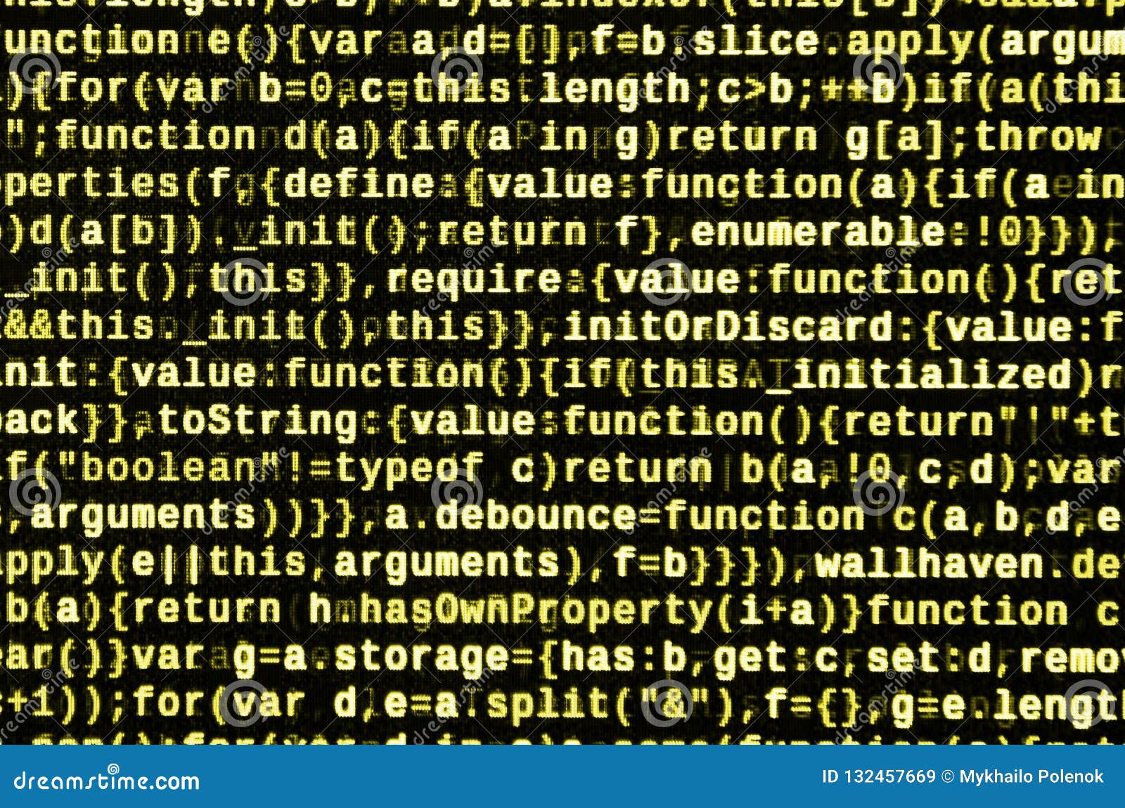 JavaScript Code in Text Editor. Coding Cyberspace Concept. Screen of ...