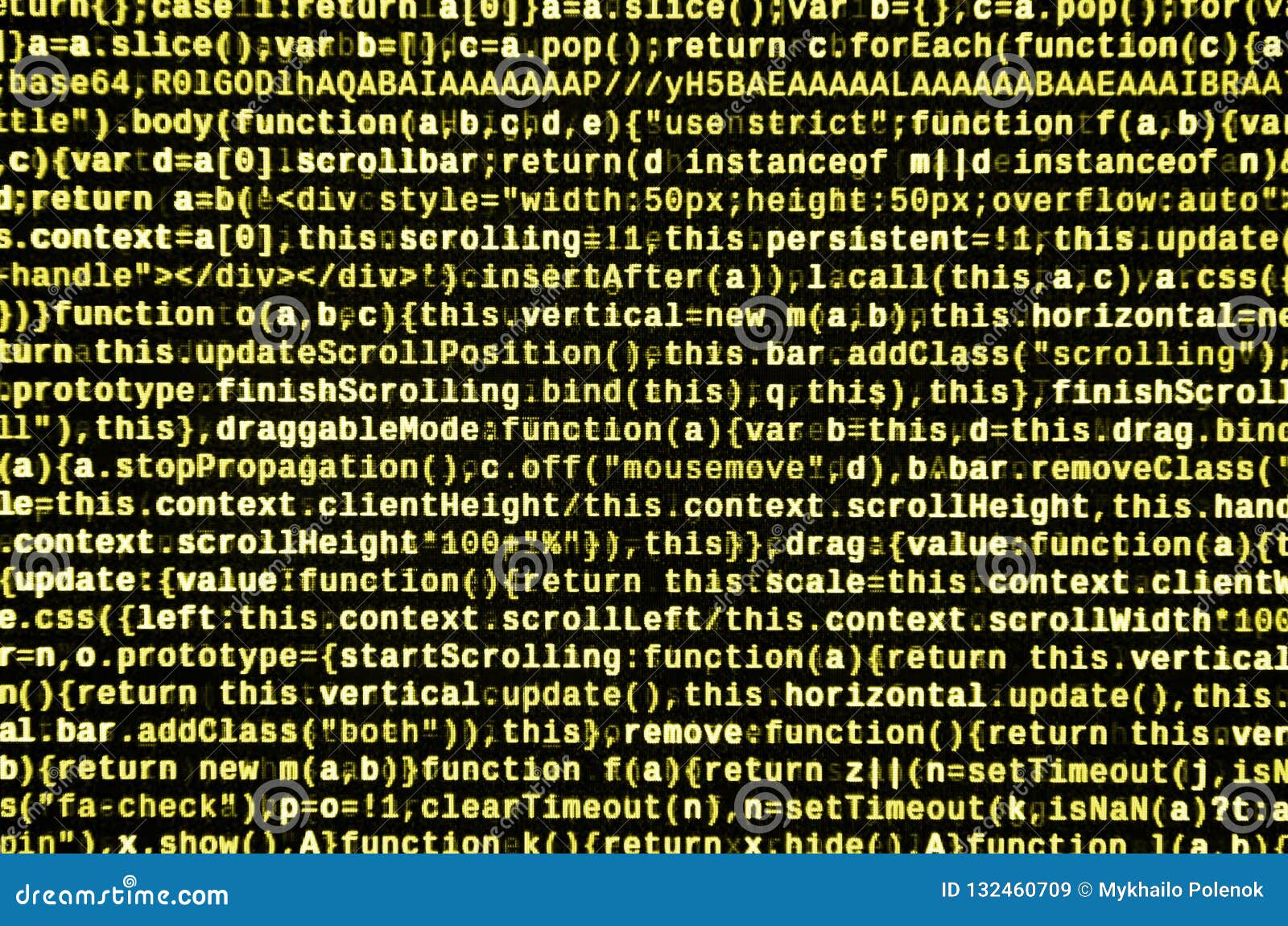 Javascript Code In Text Editor Coding Cyberspace Concept Screen Of Web Developing Code Stock
