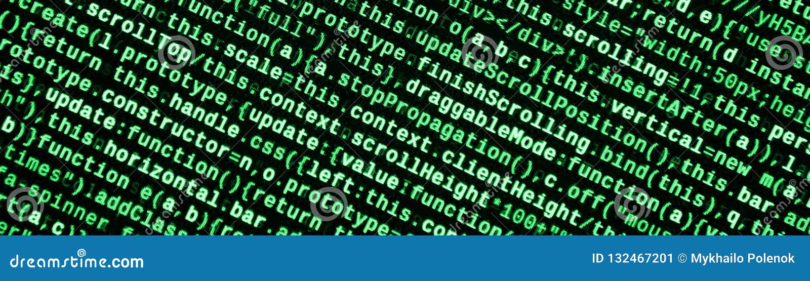JavaScript Code in Text Editor. Coding Cyberspace Concept. Screen of ...