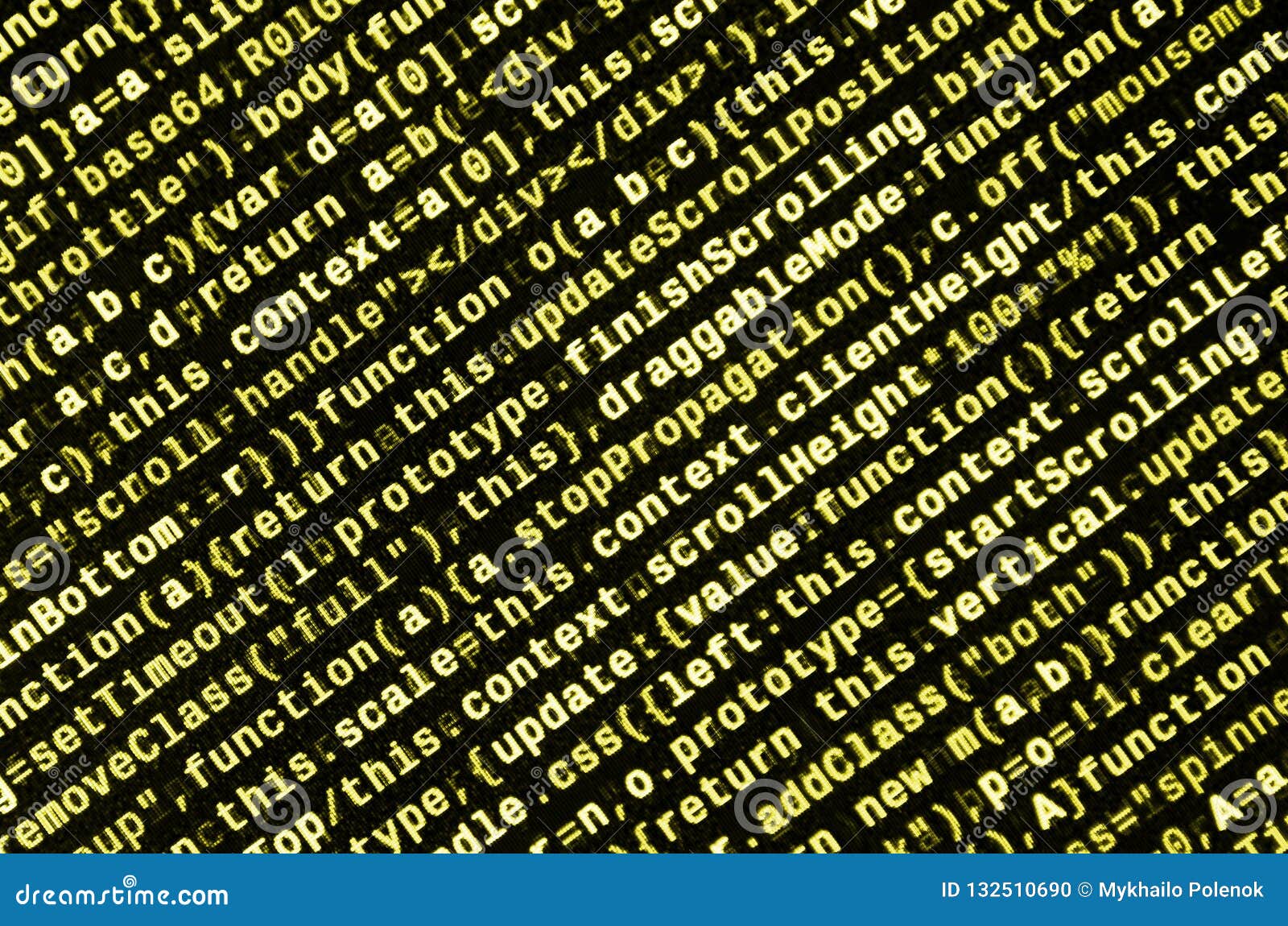 JavaScript Code in Text Editor. Coding Cyberspace Concept. Screen of ...