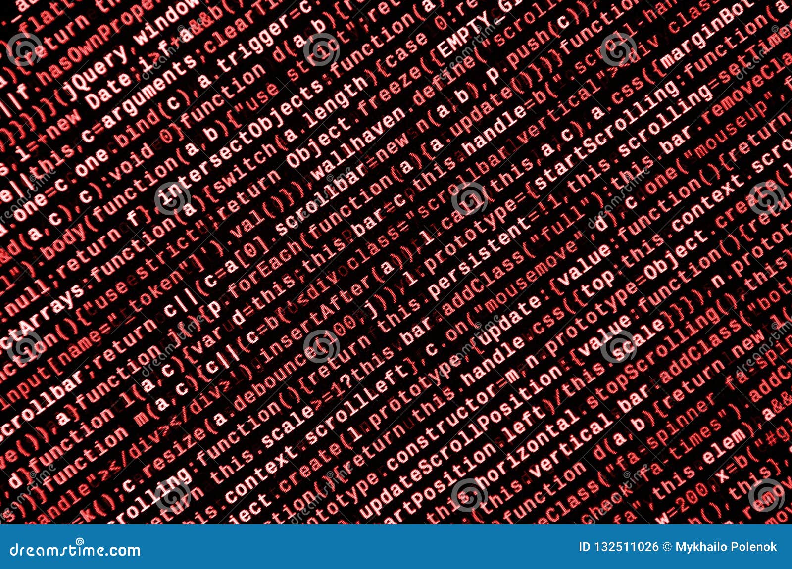 JavaScript Code in Text Editor. Coding Cyberspace Concept. Screen of ...