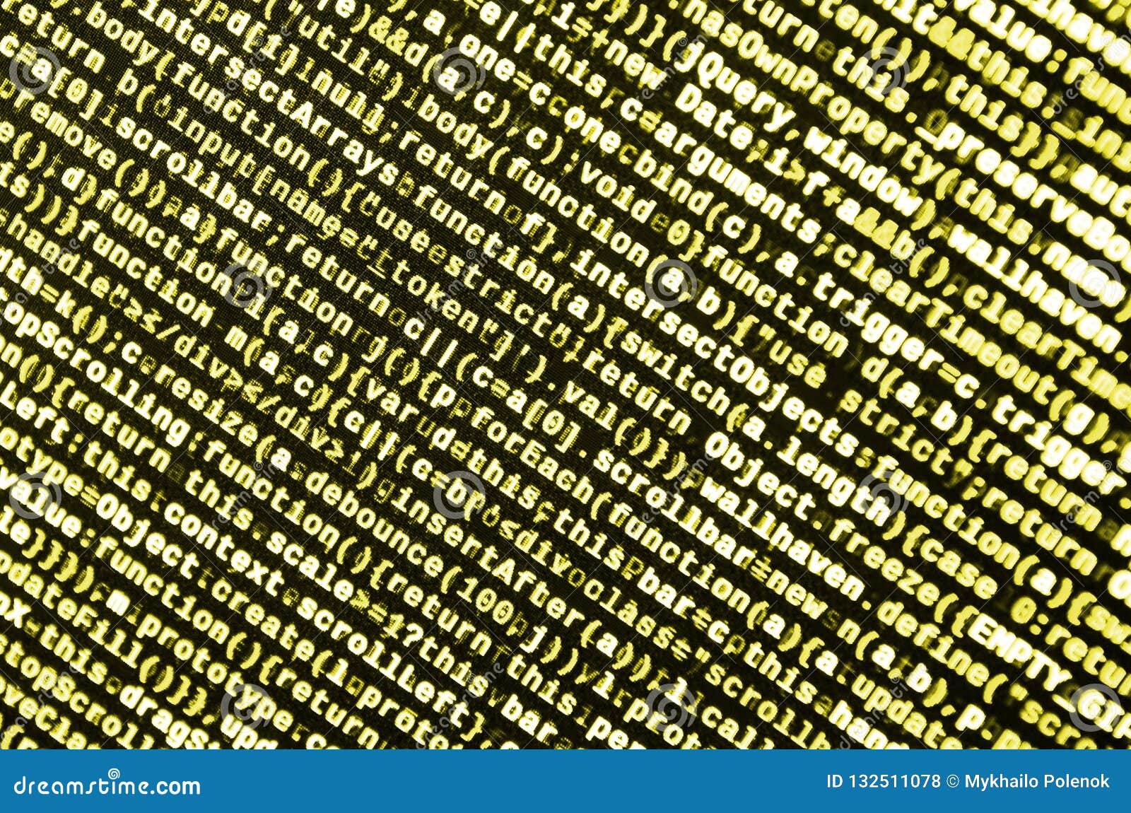 JavaScript Code in Text Editor. Coding Cyberspace Concept. Screen of ...