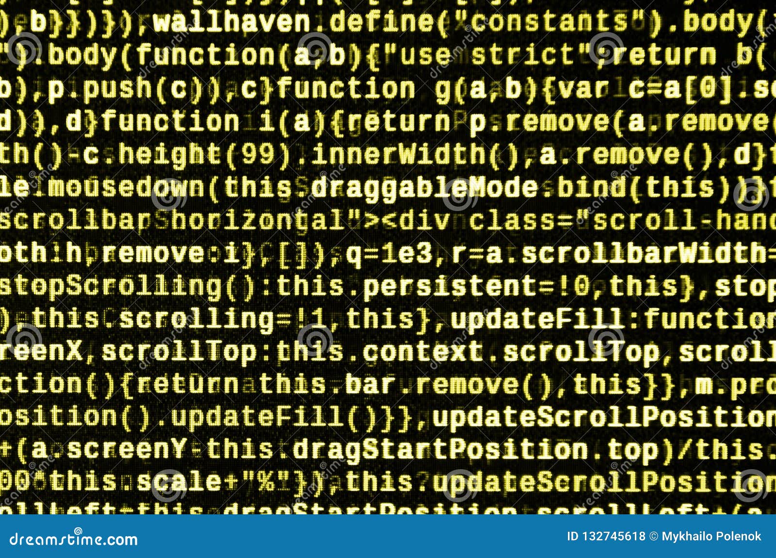 Javascript Code In Text Editor Coding Cyberspace Concept Screen Of Web Developing Code Stock