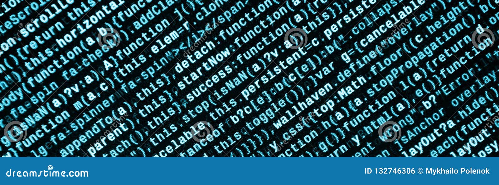 Javascript Code In Text Editor Coding Cyberspace Concept Screen Of Web Developing Code Stock