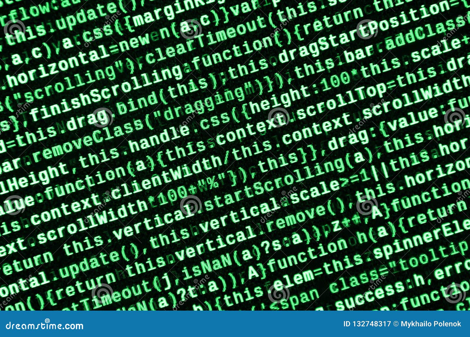 Javascript Code In Text Editor Coding Cyberspace Concept Screen Of Web Developing Code Stock