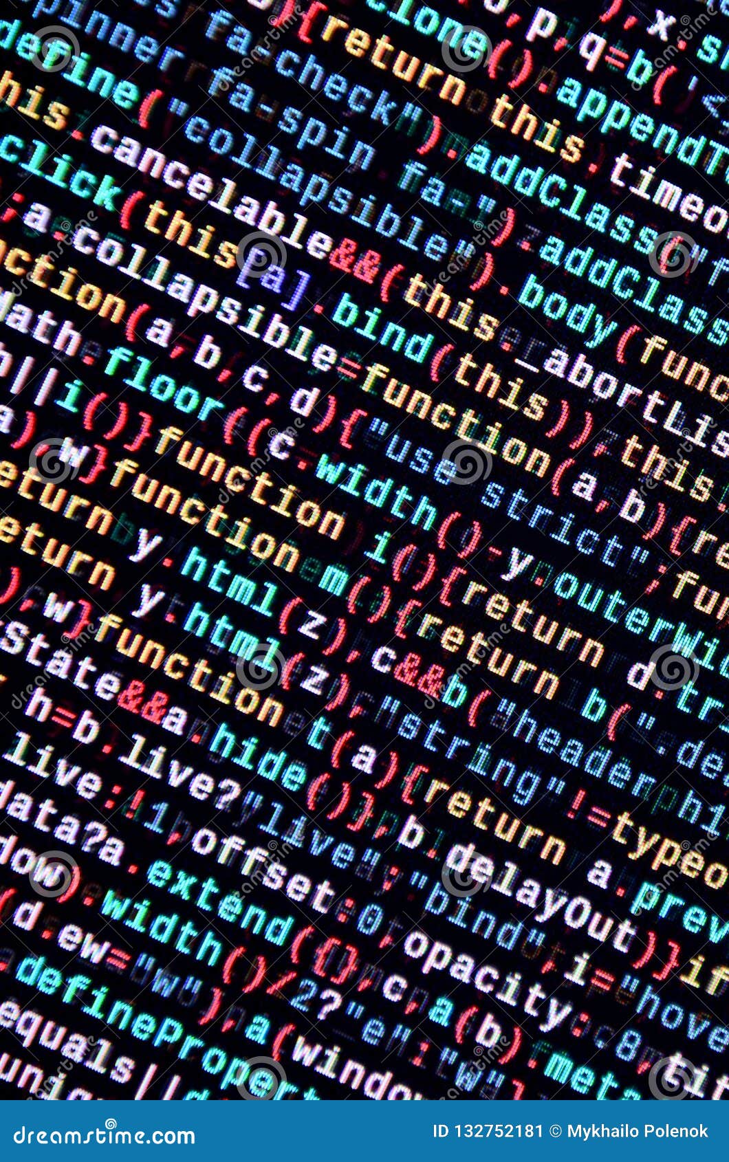 Javascript Code In Text Editor Coding Cyberspace Concept Screen Of