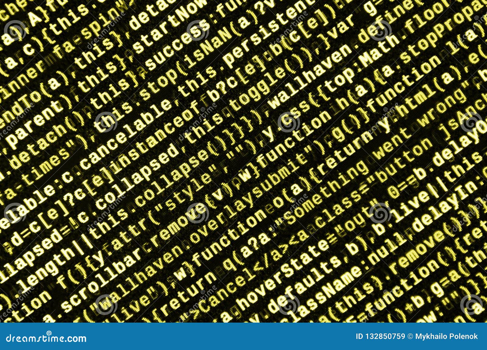 JavaScript Code in Text Editor. Coding Cyberspace Concept. Screen of ...