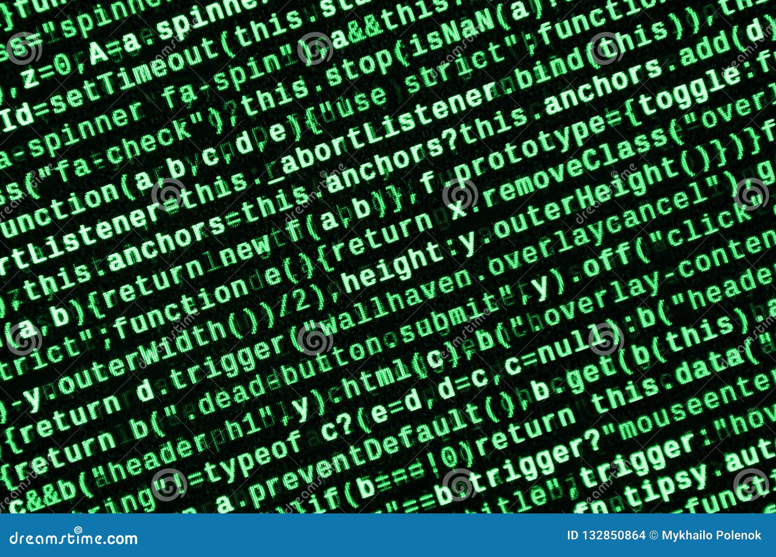 JavaScript Code in Text Editor. Coding Cyberspace Concept. Screen of ...