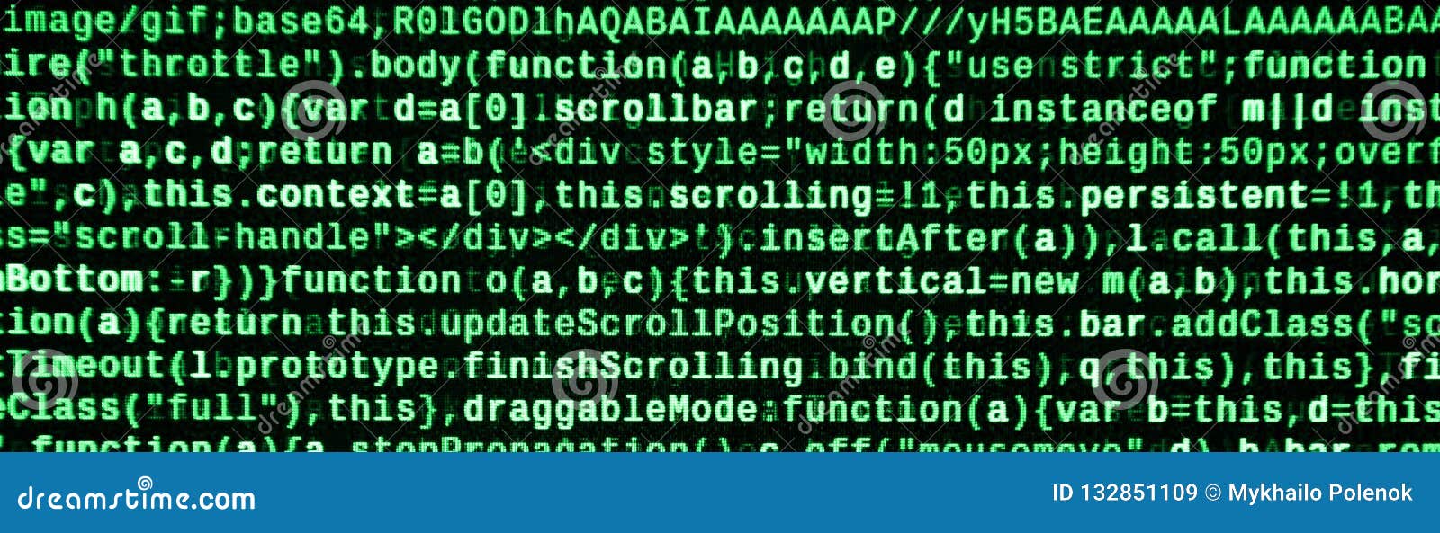 JavaScript Code in Text Editor. Coding Cyberspace Concept. Screen of ...