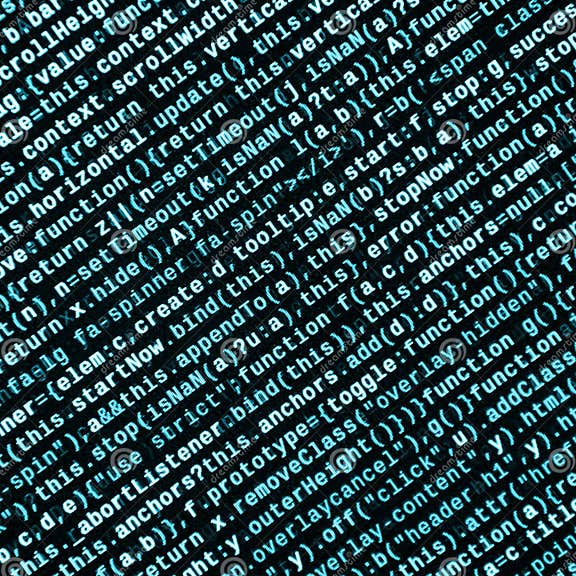 Javascript Code In Text Editor Coding Cyberspace Concept Screen Of