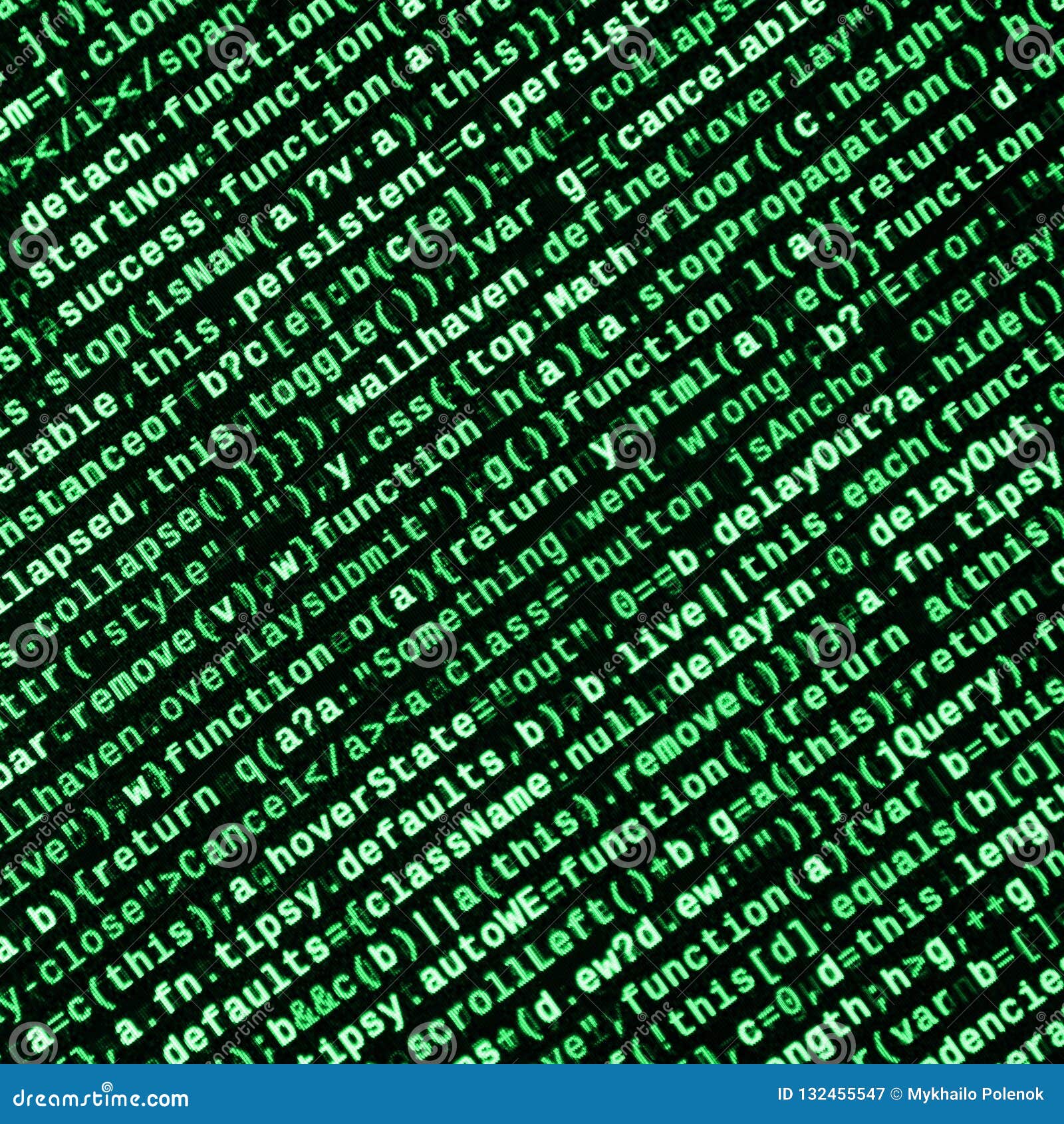 JavaScript Code in Text Editor. Coding Cyberspace Concept. Screen of ...