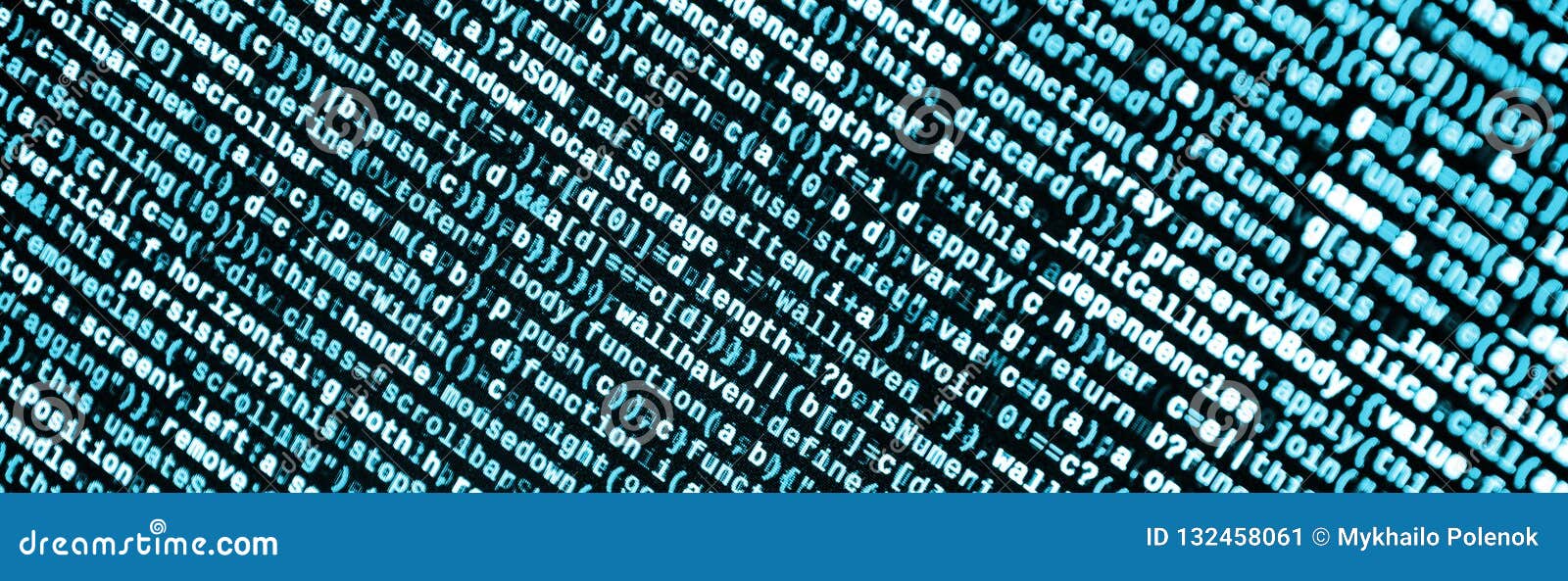 JavaScript Code in Text Editor. Coding Cyberspace Concept. Screen of ...