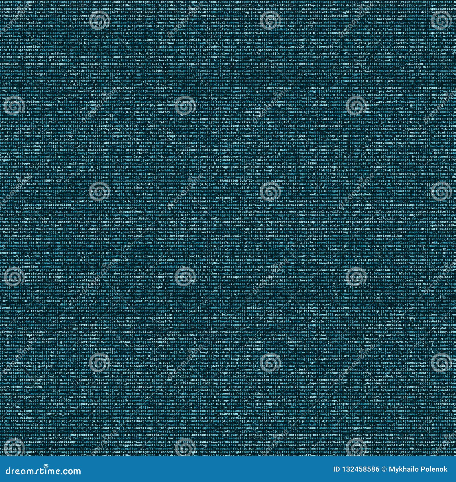 Javascript Code In Text Editor Coding Cyberspace Concept Screen Of Web Developing Code Stock