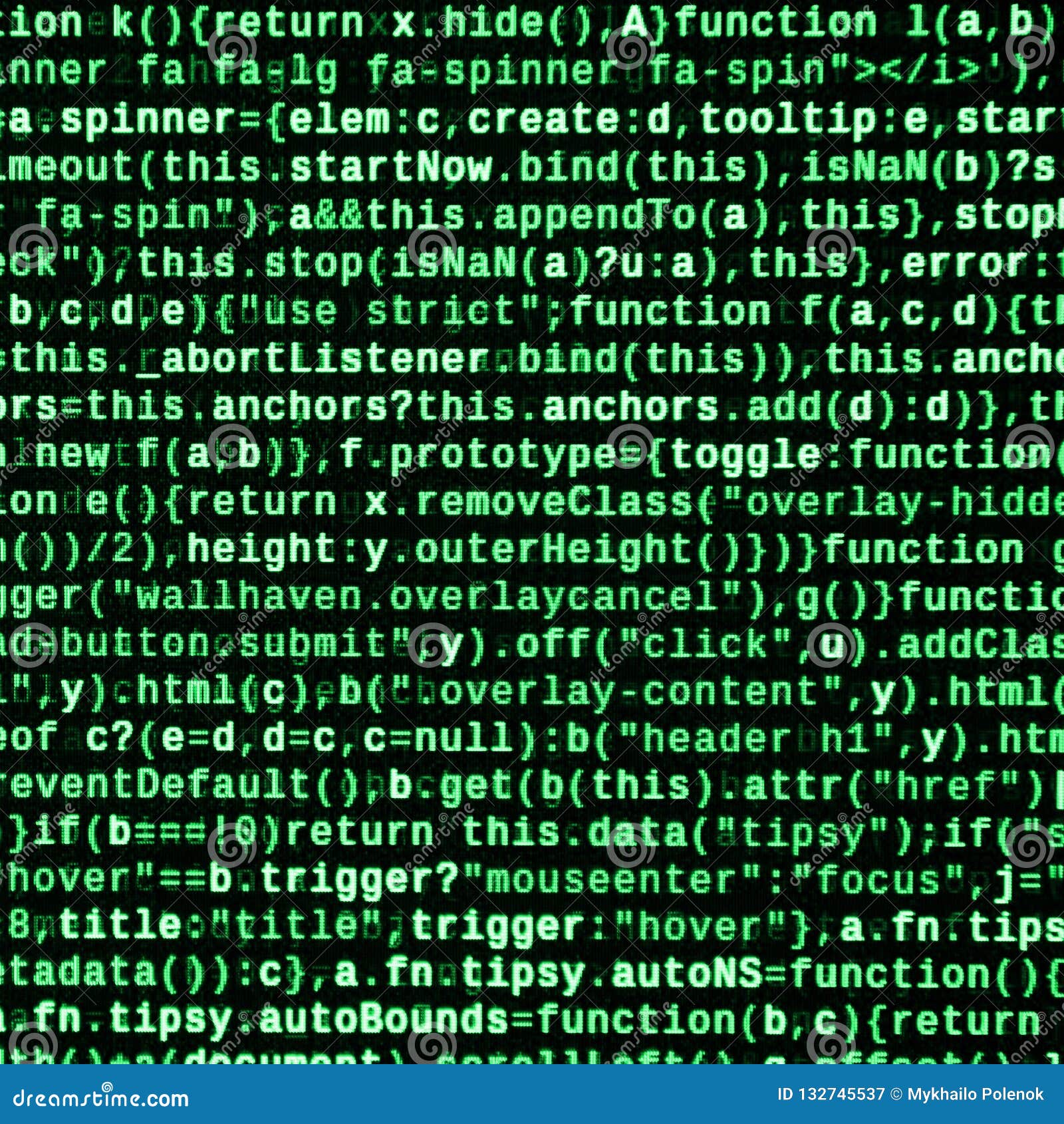 JavaScript Code in Text Editor. Coding Cyberspace Concept. Screen of ...