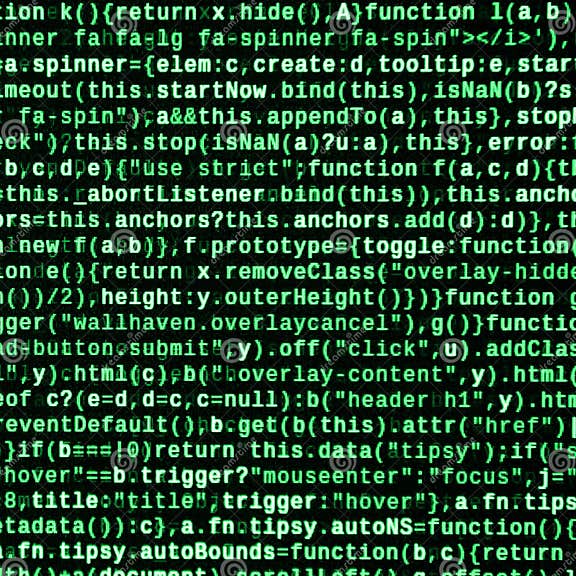 Javascript Code In Text Editor Coding Cyberspace Concept Screen Of