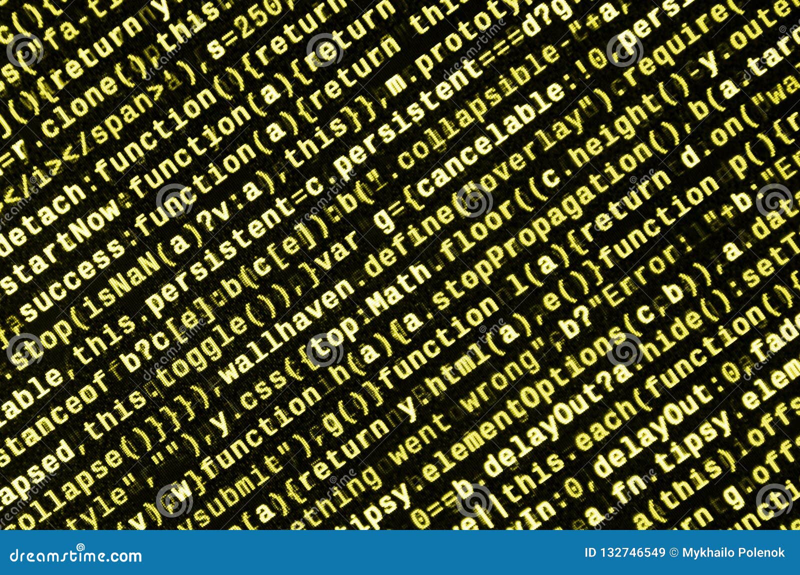 JavaScript Code in Text Editor. Coding Cyberspace Concept. Screen of ...