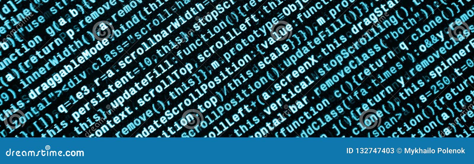 JavaScript Code in Text Editor. Coding Cyberspace Concept. Screen of ...